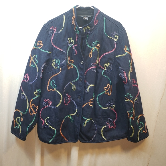 Koret | Jackets & Coats | Koret Cotton Blend Embroidered Festive Pastel ...